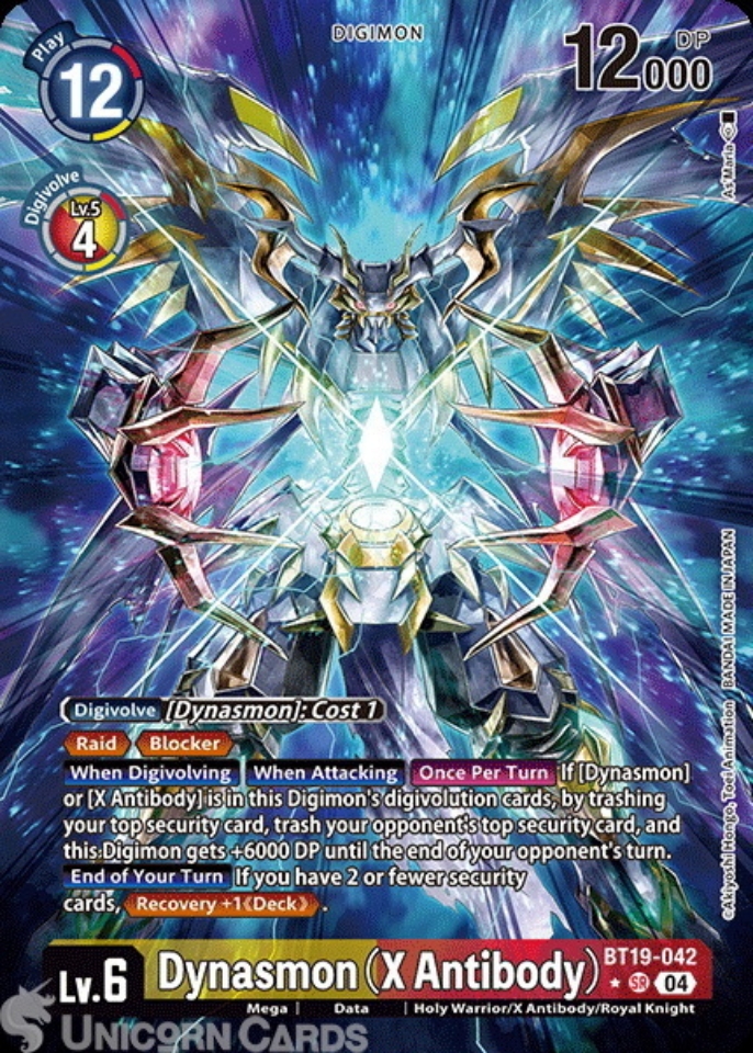 BT19-042 Dynasmon (X Antibody) : Super Rare Alt Art Digimon Card : BT18 ...