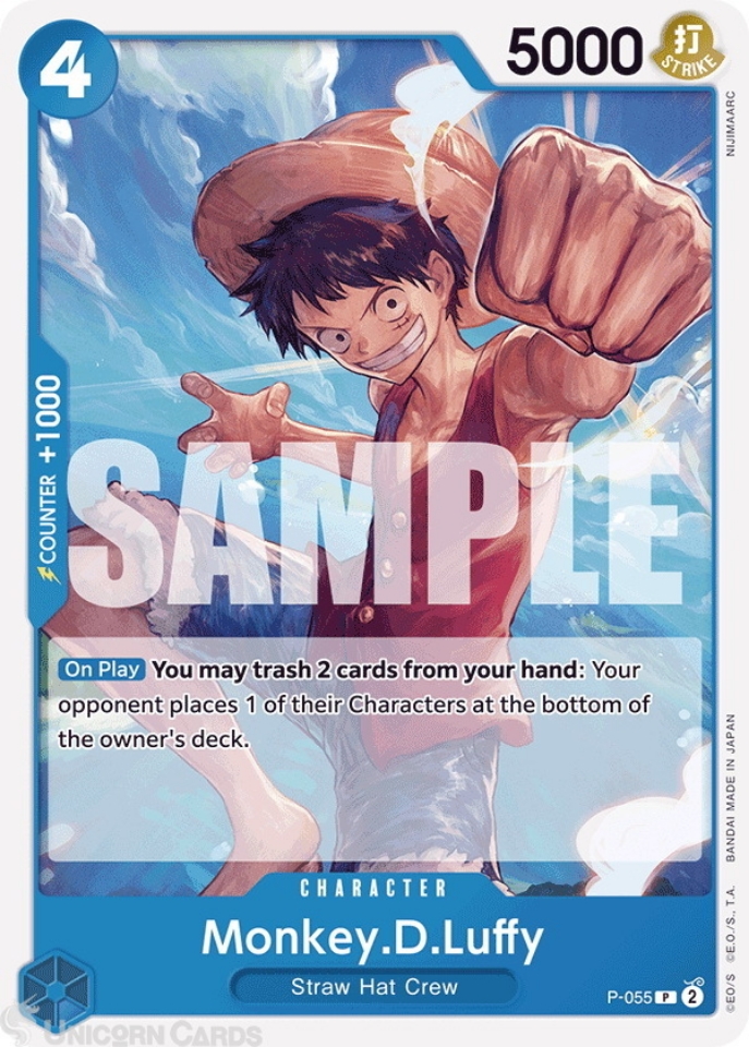 P-055 Monkey.D.Luffy : Uncommon English One Piece TCG Card : PRB01: One ...