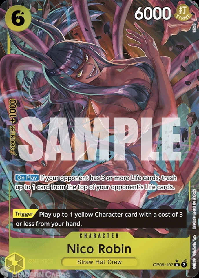 OP09-107 Nico Robin : Rare Alt Art English One Piece TCG Card : OP09 ...