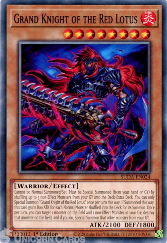 SUDA-EN024 Grand Knight of the Red Lotus : Common 1st Edition YuGiOh ...