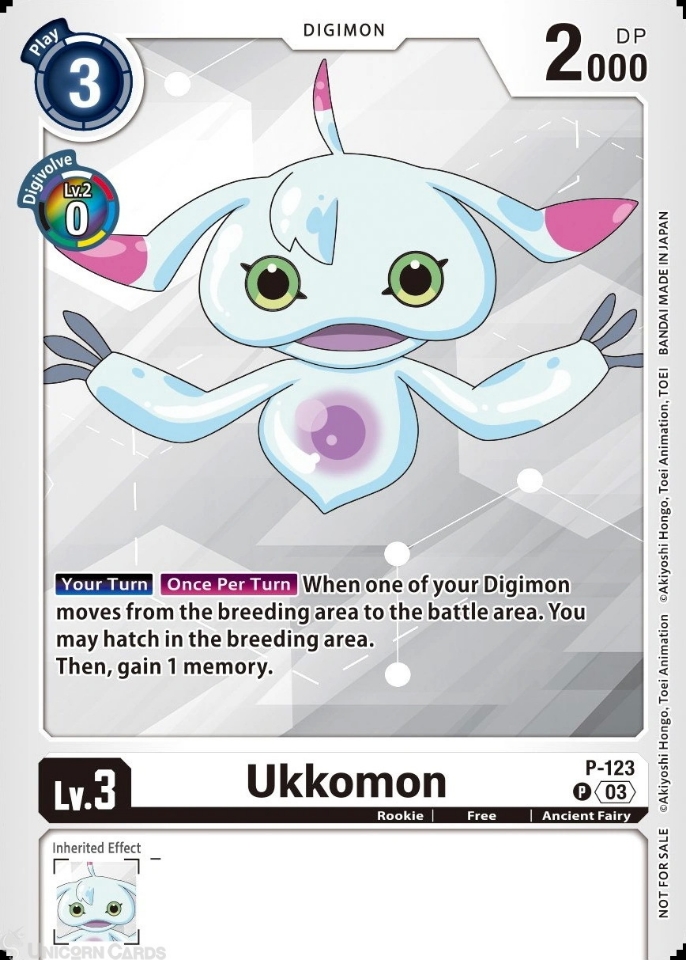 P-123 Ukkomon : Promo Non-Foil Digimon Card : Beginning Tutorial Demo ...