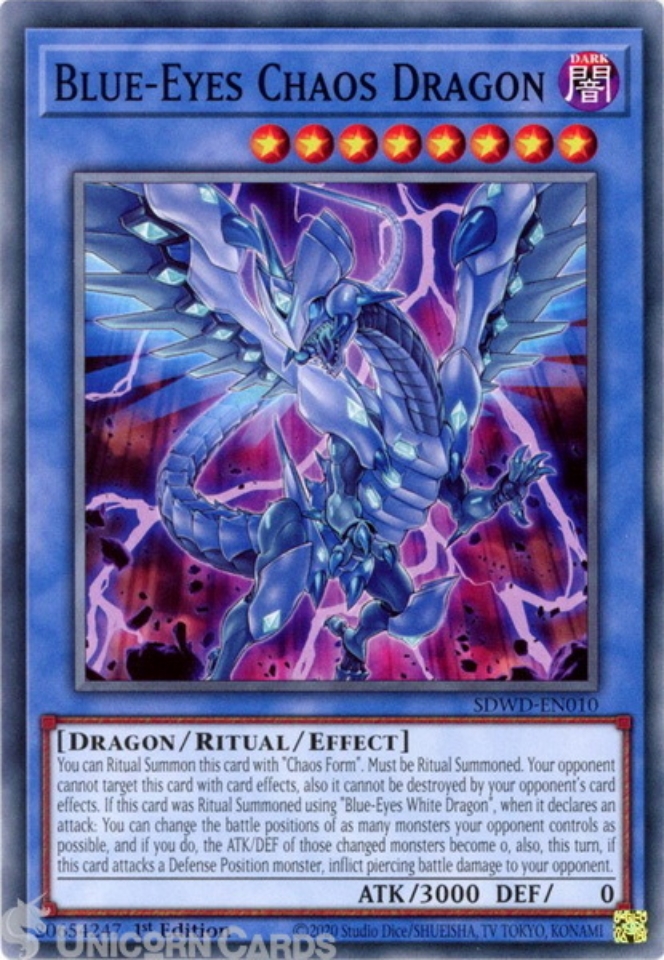 SDWD-EN010 Blue-Eyes Chaos Dragon : Common 1st Edition Mint YuGiOh Card ...