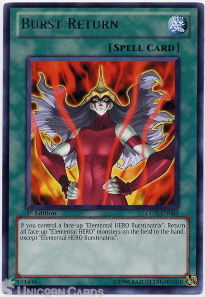 LCGX-EN084 Burst Return Rare 1st Edition Mint YuGiOh Card:: Unicorn ...