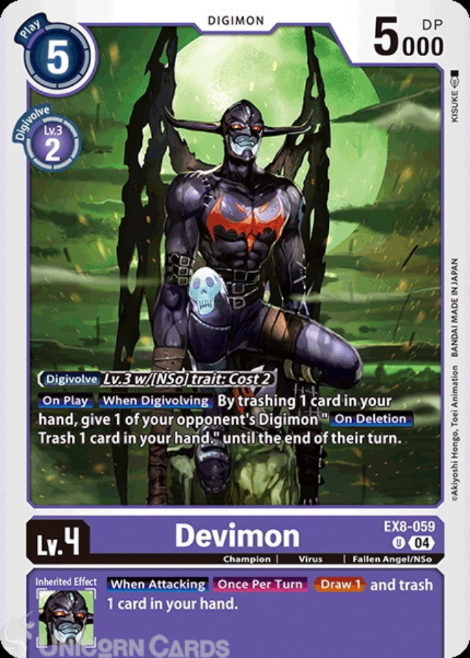 EX8-059 Devimon : Uncommon Digimon Card : EX08: Chain of Liberation ...