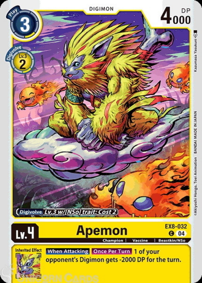 EX8-032 Apemon : Common Digimon Card : EX08: Chain of Liberation ...