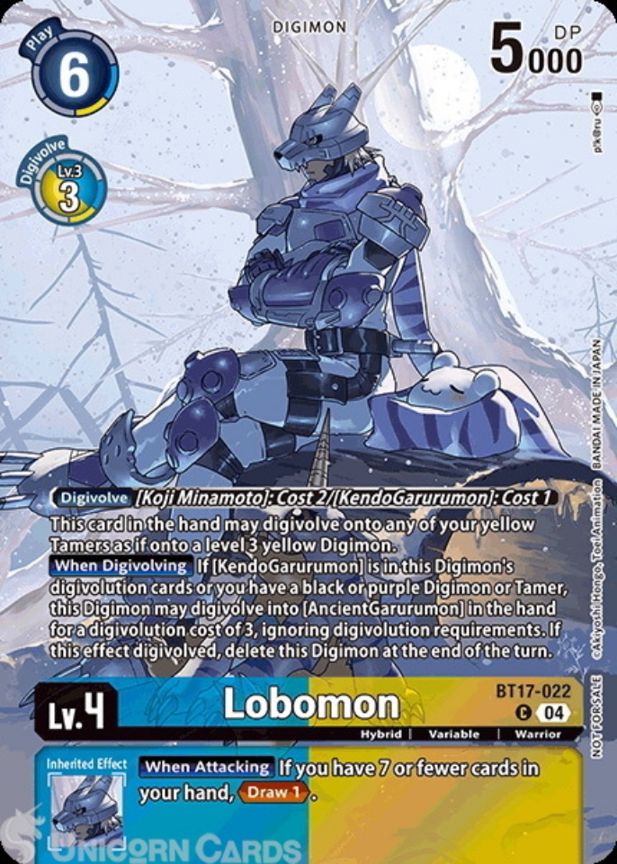 BT17-022 Lobomon : Alternative Art Box Topper Digimon Card : EX08 ...