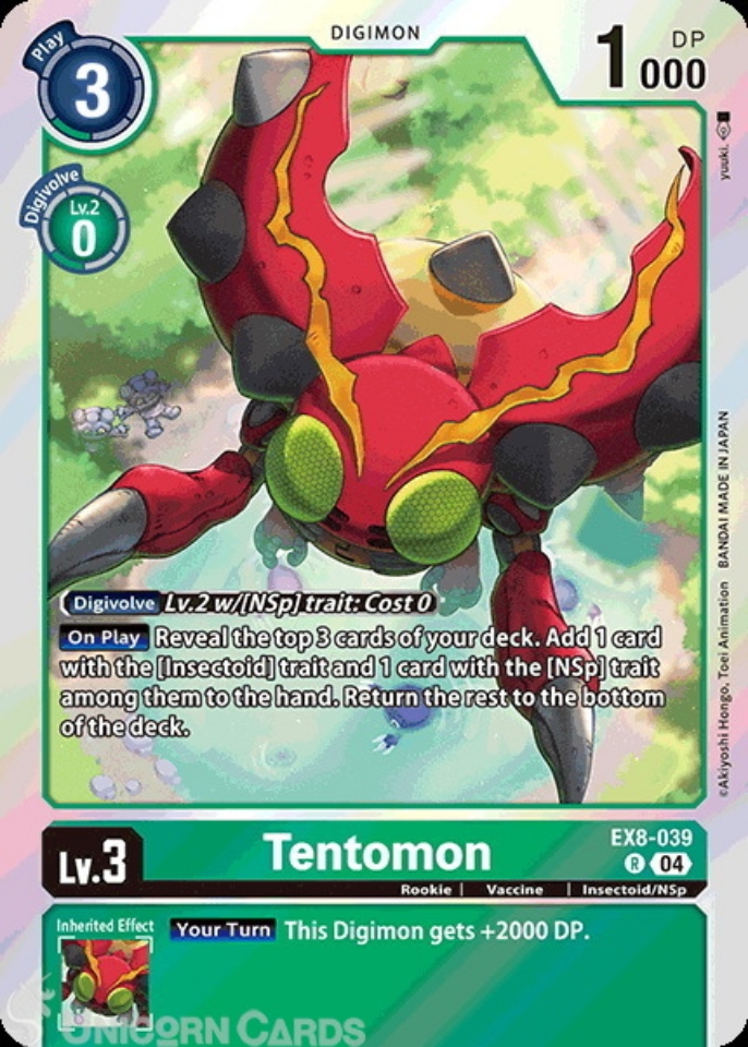 EX8-039 Tentomon : Rare Digimon Card : EX08: Chain of Liberation ...