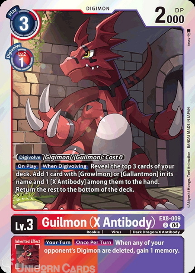 EX8-009 Guilmon (X Antibody) : Rare Digimon Card : EX08: Chain of ...