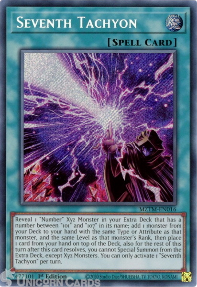 MZTM-EN016 Seventh Tachyon : Secret Rare 1st Edition Mint YuGiOh Card ...