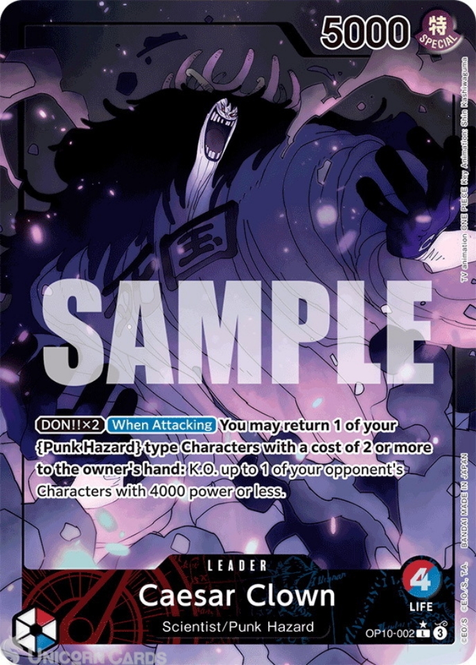 OP10-002 Caesar Clown : Leader Alternative Art English One Piece TCG ...