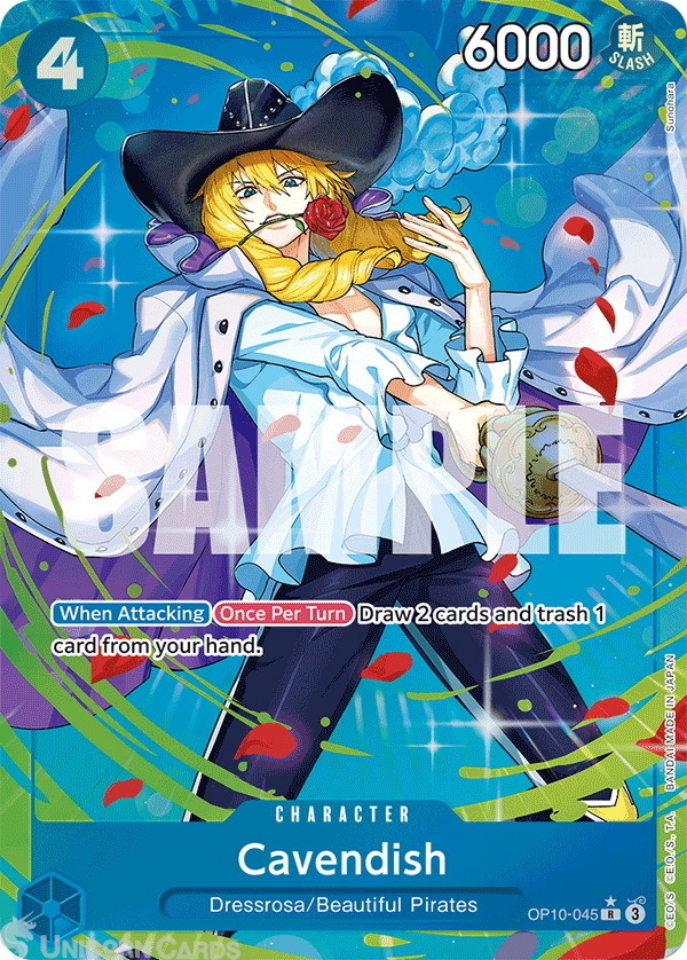 OP10-045 Cavendish : Rare Alternative Art English One Piece TCG Card ...