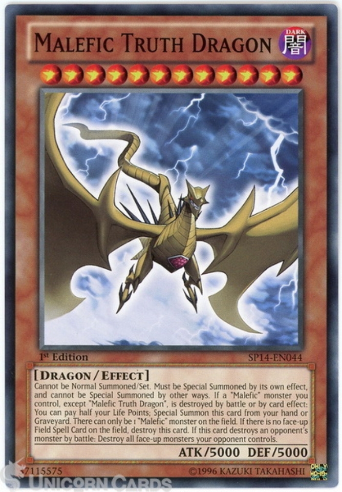 SP14-EN044 Malefic Truth Dragon : Common 1st Edition Mint YuGiOh Card ...
