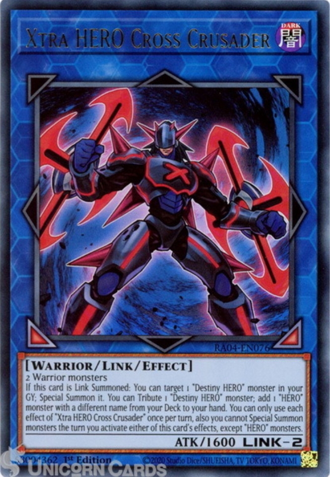 RA04-EN076 Xtra HERO Cross Crusader : Ultra Rare 1st Edition Mint ...