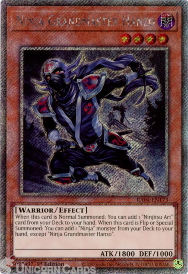 RA04-EN173 Ninja Grandmaster Hanzo : Platinum Secret Rare 1st Edition ...