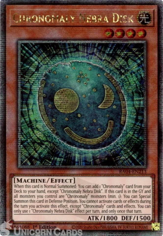 RA04-EN213 Chronomaly Nebra Disk : Quarter Century Secret Rare 1st ...