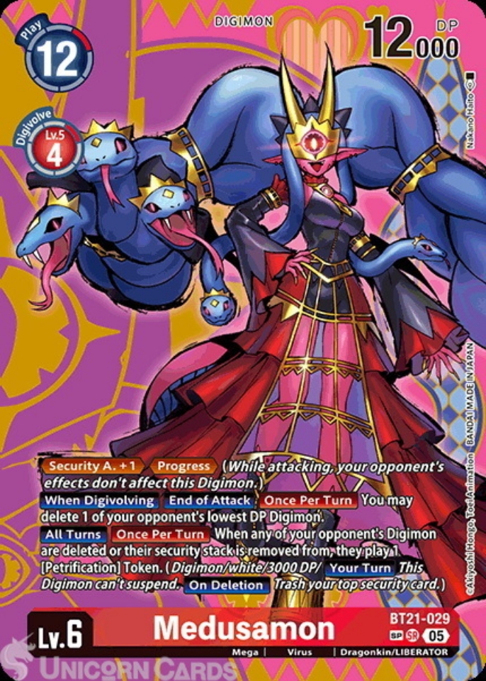 BT21-029 Medusamon : Special Rare Digimon Card : BT21: Booster World ...