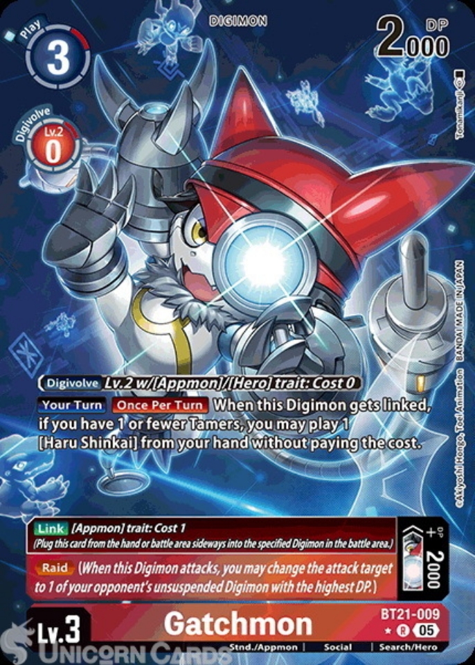 BT21-009 Gatchmon : Rare Alternative Art Digimon Card : BT21: Booster ...