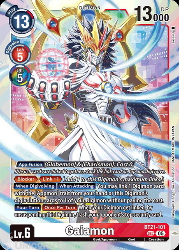 BT21-101 Gaiamon : Secret Rare Digimon Card : BT21: Booster World ...