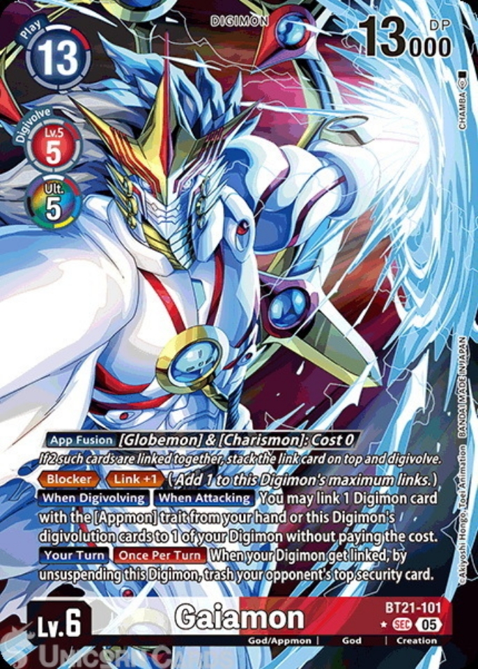 BT21-101 Gaiamon : Secret Rare Alternative Art Digimon Card : BT21 ...