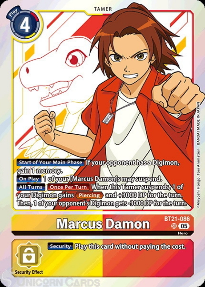 BT21-086 Marcus Damon : Super Rare Digimon Card : BT21: Booster World ...