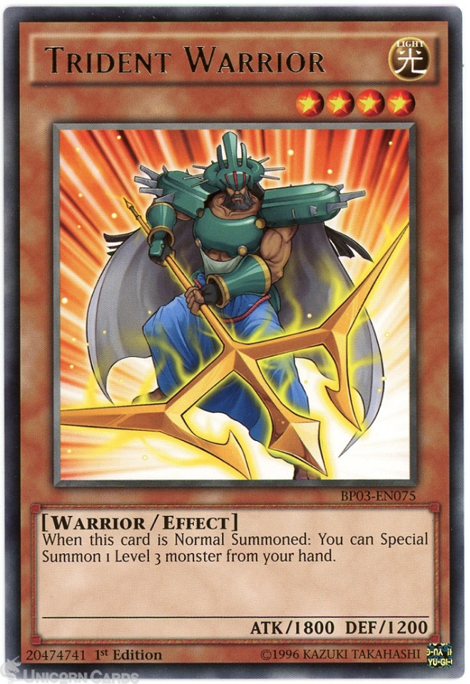 BP03-EN075 Trident Warrior : Shatterfoil Rare 1st Edition Mint YuGiOh ...