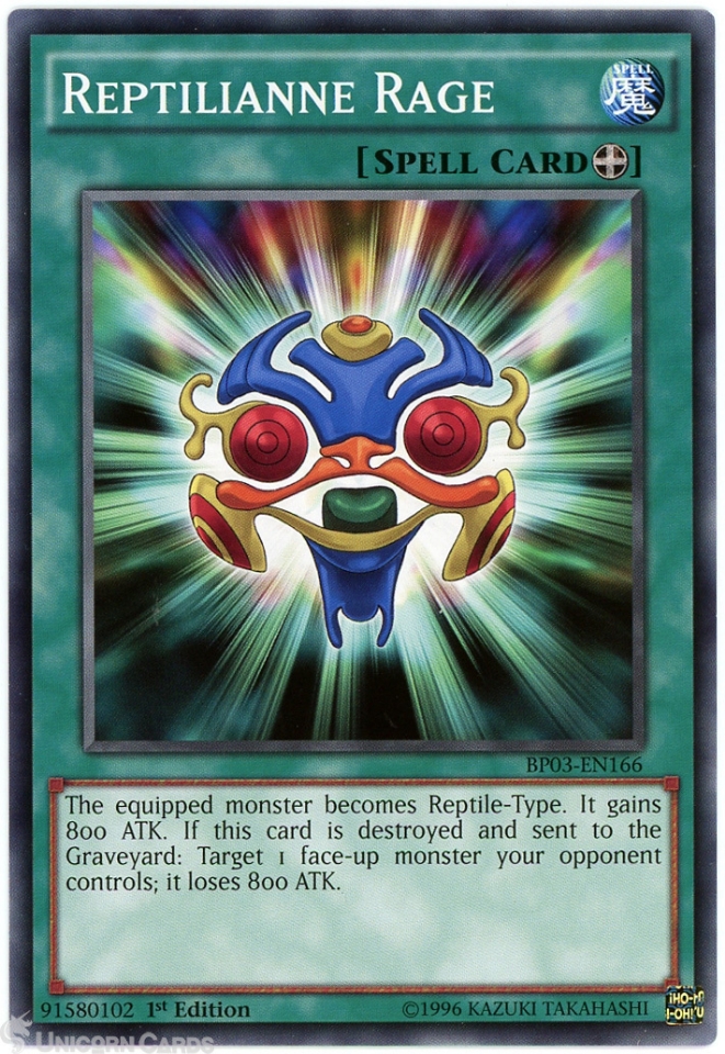 BP03-EN166 Reptilianne Rage : Shatterfoil Rare 1st Edition Mint YuGiOh ...