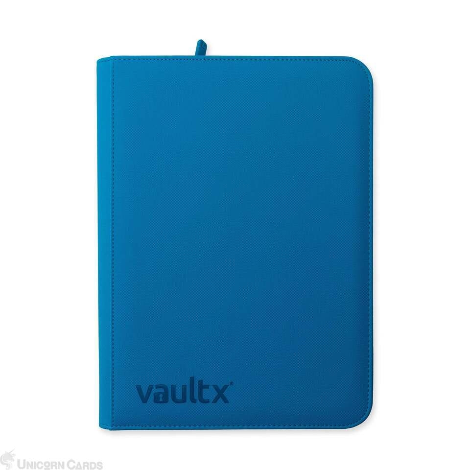 Vault X: Premium 9-Pocket Exo-Tec® Zip Binder - Neon Blue : 20 Pages ...
