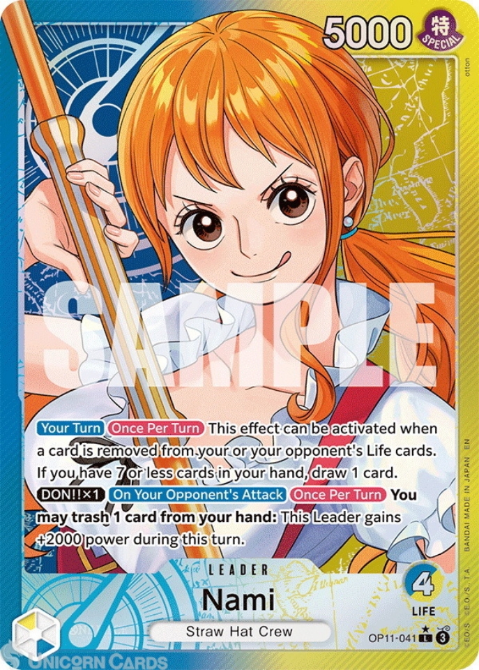 OP11-041 Nami : Leader Alternative Art English One Piece TCG Card ...