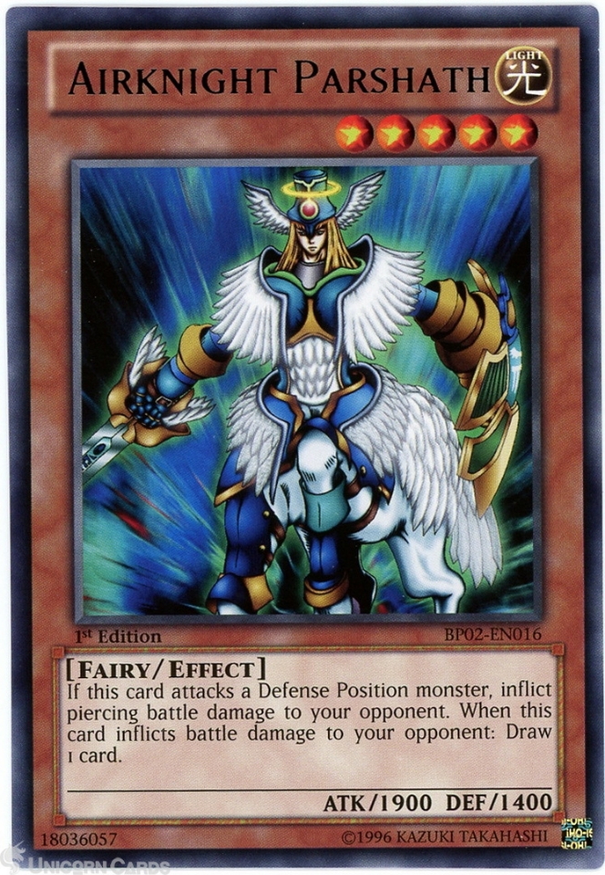 BP02-EN016 Airknight Parshath : Rare 1st Edition Mint YuGiOh Card ...