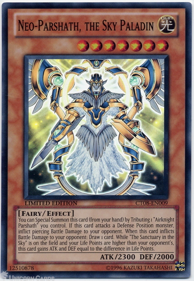 CT08-EN009 Neo-Parshath, the Sky Paladin Super Rare Mint Yu-Gi-Oh! Card ...
