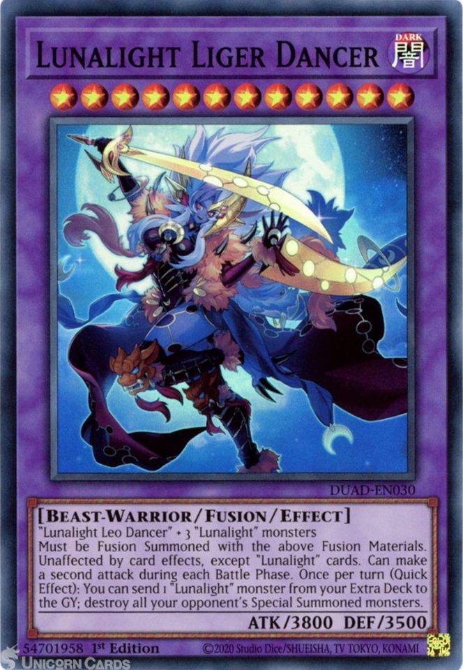 DUAD-EN030 Lunalight Liger Dancer : Super Rare 1st Edition Mint YuGiOh ...
