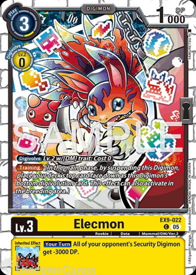 EX9-022 Elecmon : Common Digimon Card : EX09: Versus Monsters:: Unicorn ...
