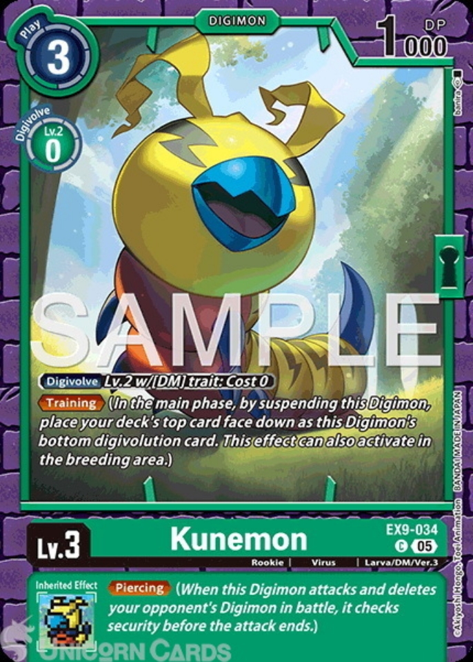 EX9-034 Kunemon : Common Digimon Card : EX09: Versus Monsters:: Unicorn ...