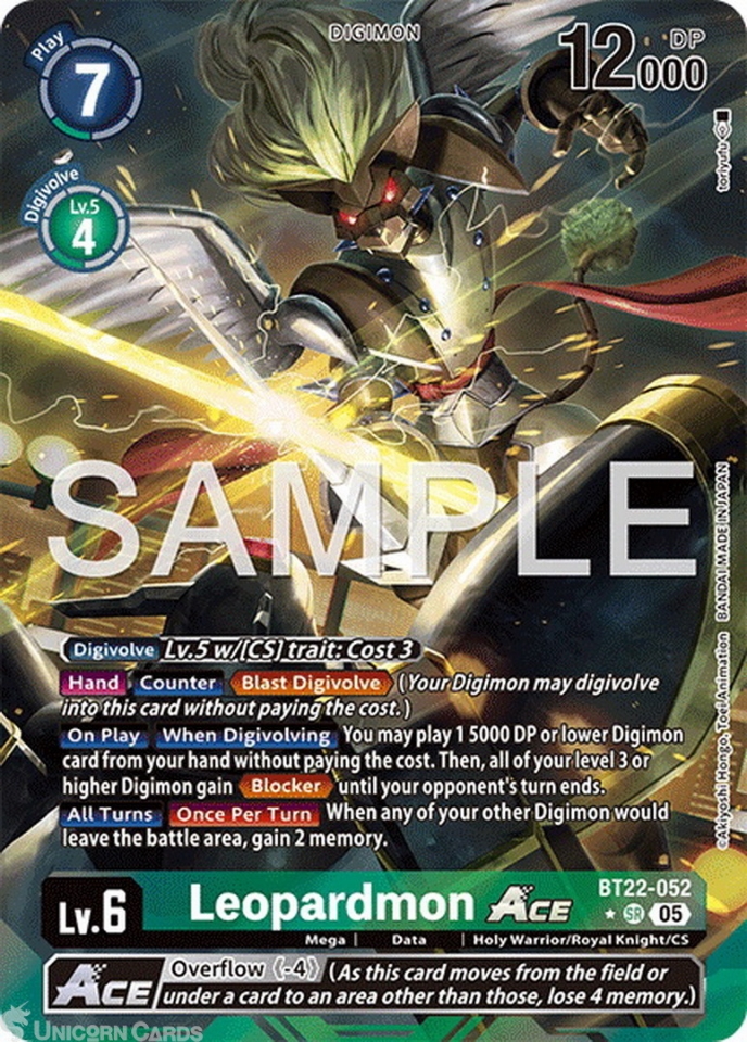 BT22-052 Leopardmon ACE : Super Rare Alternative Art Digimon Card ...