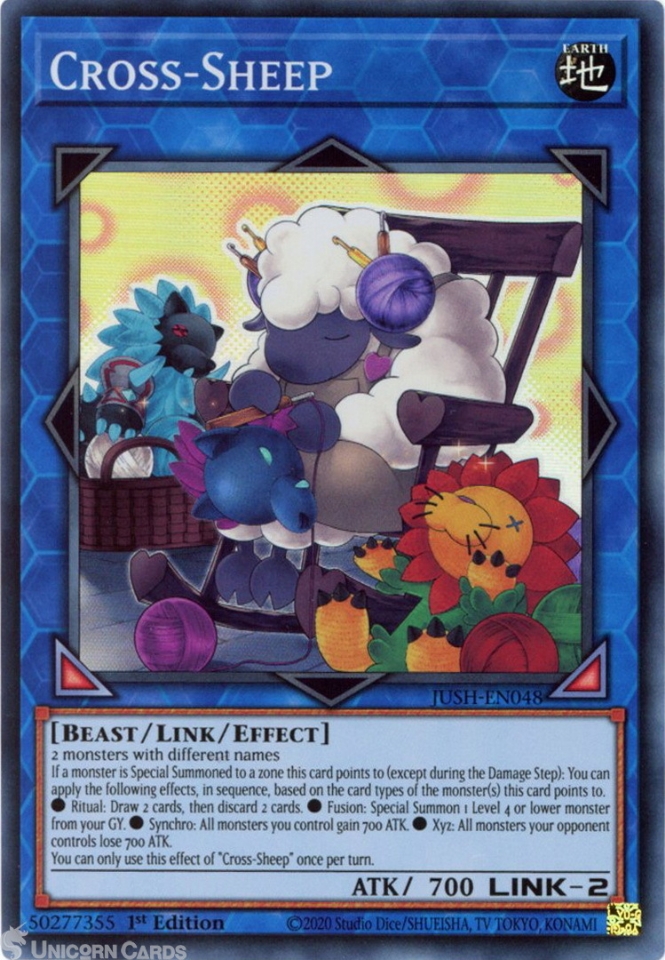 JUSH-EN048 Cross-Sheep : Super Rare 1st Edition Mint YuGiOh Card ...