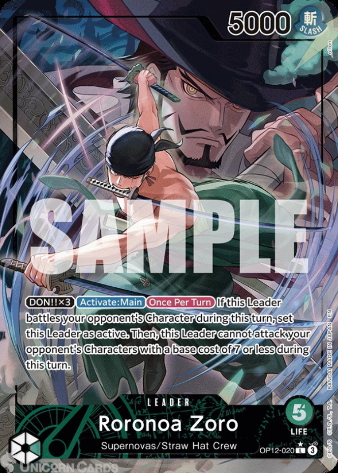 OP12-020 Roronoa Zoro : Leader Alternative Art English One Piece TCG ...