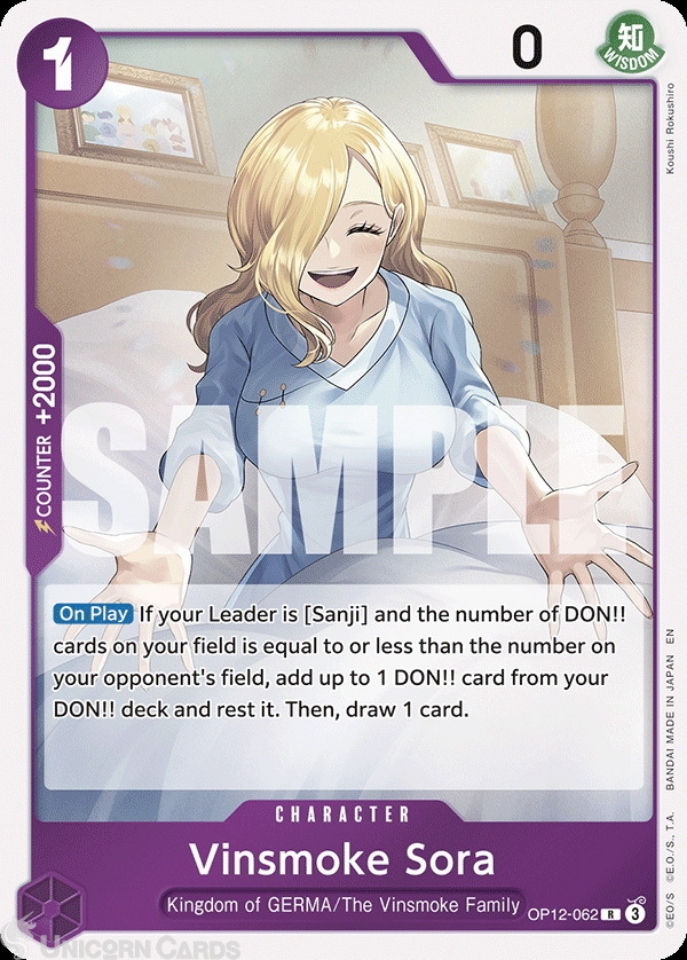 OP12-062 Vinsmoke Sora : Rare English One Piece TCG Card : OP12: Legacy ...