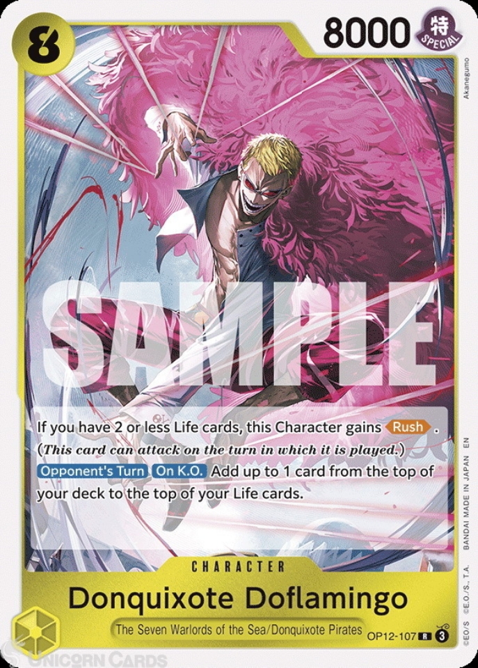OP12-107 Donquixote Doflamingo : Rare English One Piece TCG Card : OP12 ...