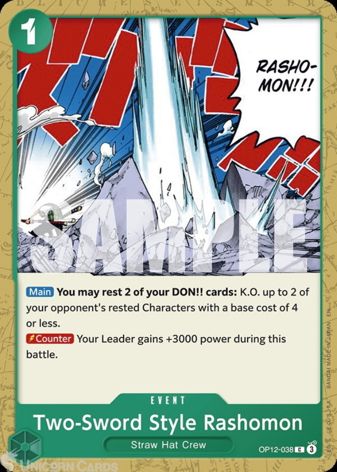 OP12-038 Two-Sword Style Rashomon : Common English One Piece TCG Card ...