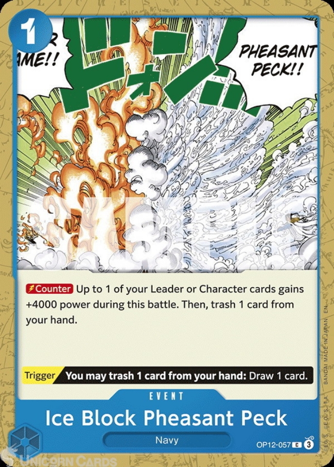 OP12-057 Ice Block Pheasant Peck : Common English One Piece TCG Card ...