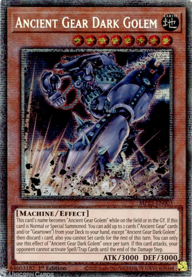 MP25-EN003 Ancient Gear Dark Golem : Starlight Rare 1st Edition Mint ...