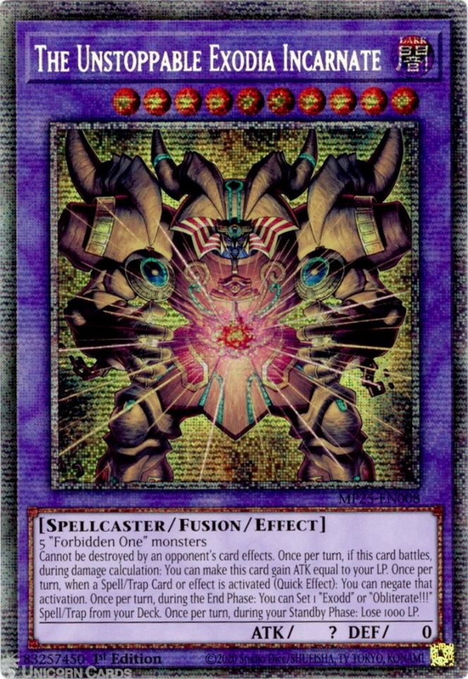 MP25-EN008 The Unstoppable Exodia Incarnate : Starlight Rare 1st ...