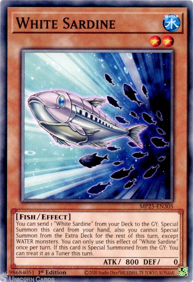 MP25-EN305 White Sardine : Common 1st Edition Mint YuGiOh Card ...