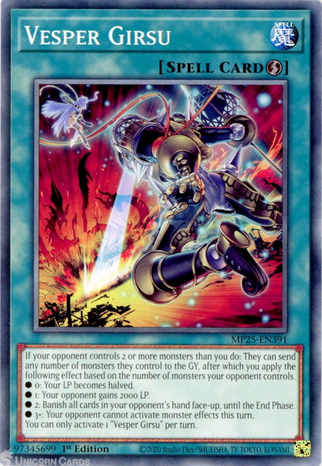 MP25-EN391 Vesper Girsu : Common 1st Edition Mint YuGiOh Card:: Unicorn ...