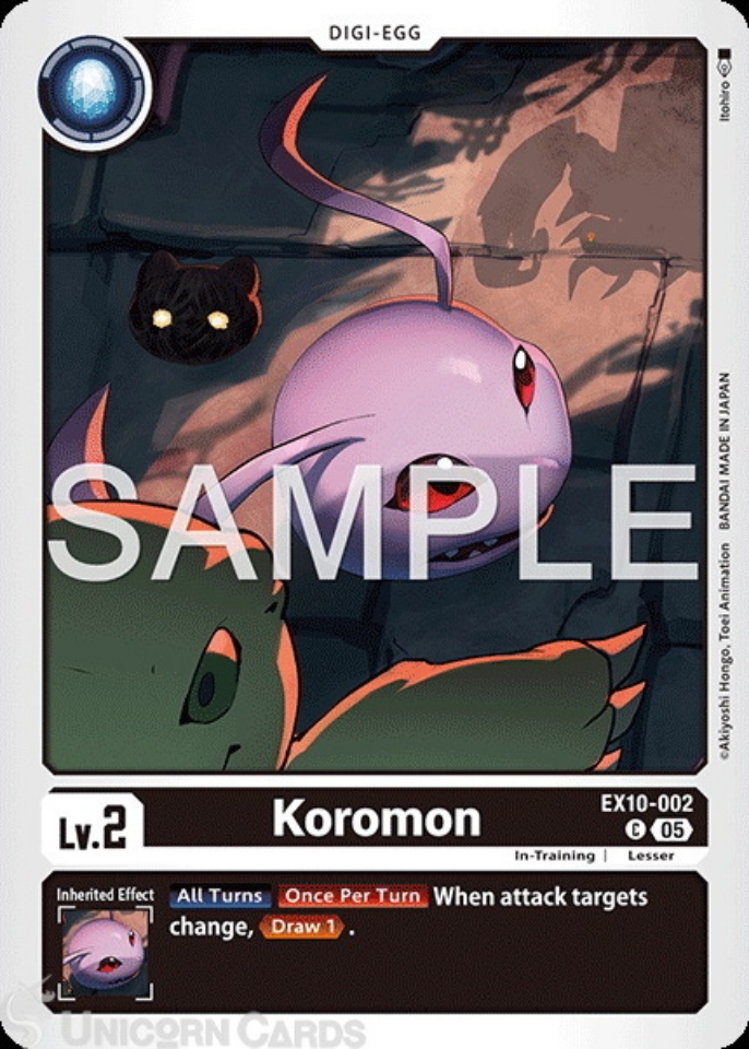 EX10-002 Koromon : Common Digimon Card : EX10: Sinister Order:: Unicorn ...
