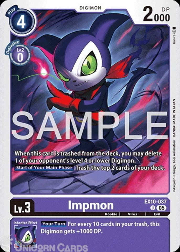 EX10-037 Impmon : Uncommon Digimon Card : EX10: Sinister Order ...