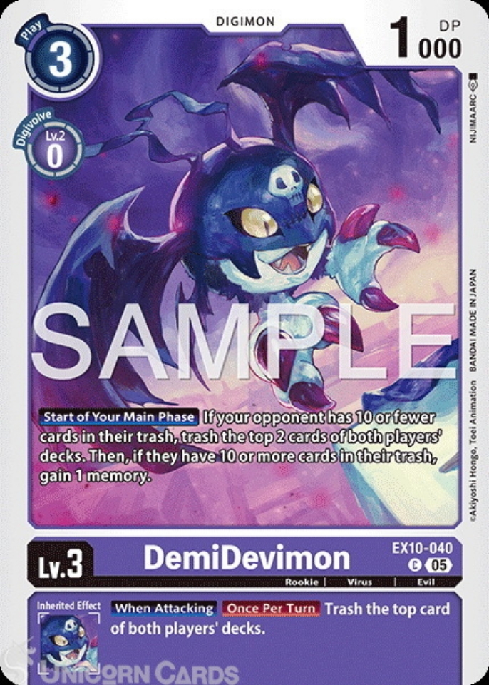 EX10-040 DemiDevimon : Common Digimon Card : EX10: Sinister Order ...