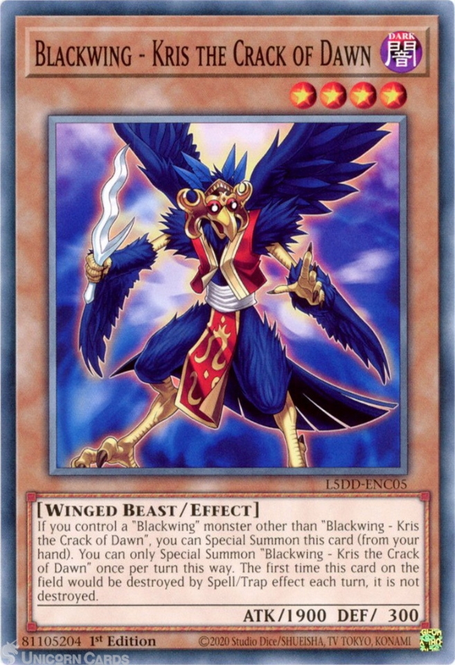 L5DD-ENC05 Blackwing - Kris the Crack of Dawn : Common 1st Edition Mint ...
