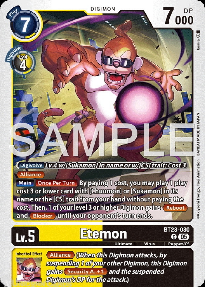 BT23-030 Etemon : Common Digimon Card : BT23: Hackers’ Slumber ...