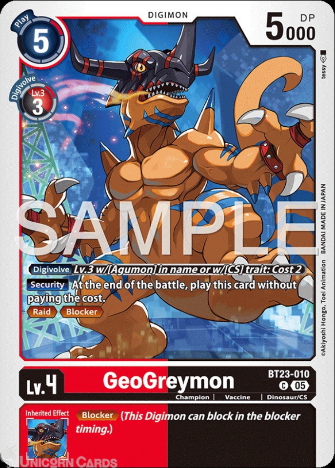 BT23-010 GeoGreymon : Common Digimon Card : BT23: Hackers’ Slumber ...
